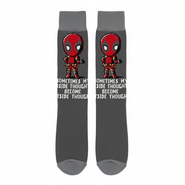 DEADPOOL "INSIDE THOUGHTS" GRAPHIC SOCKS – Funky Dunky Store
